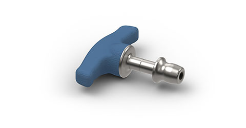 Silicone handles with fixed, quick-connect couplings